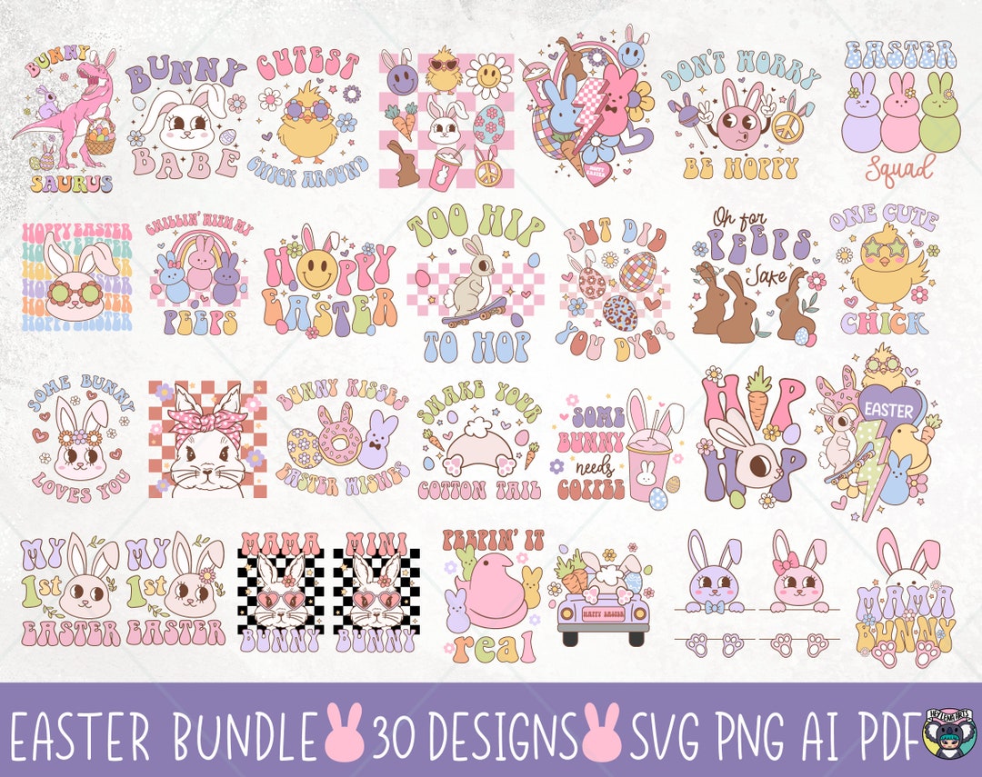 Easter Png Bundle, Retro Easter Svg, Funny Easter Png, Easter Png, Easter Bunny Svg, Easter Egg ...