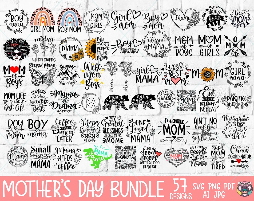Mom SVG Bundle, Mothers Day SVG Bundle, Mother's Day Svg, Mama Svg ...