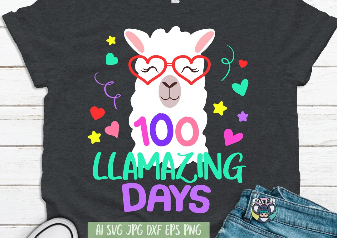 100 Days of School Llama SVG: Teacher Cut File (digital Download) - Etsy