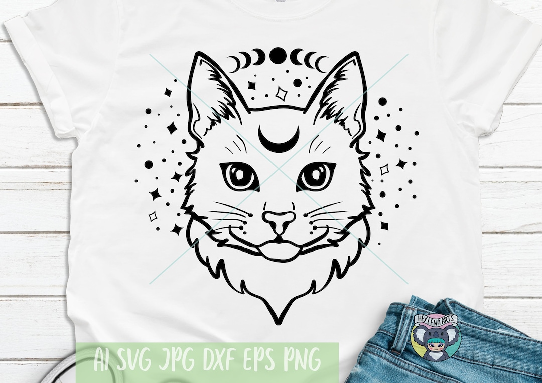 Mystical Svg, Moon Cat Svg, Celestial Svg, Mystic Cat Svg, Svg Files ...