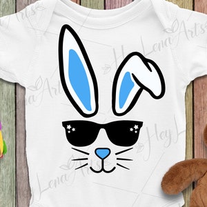 Easter Svg, Bunny Face Svg, Rabbit Svg, Bunny With Sunglasses Svg, Svg ...