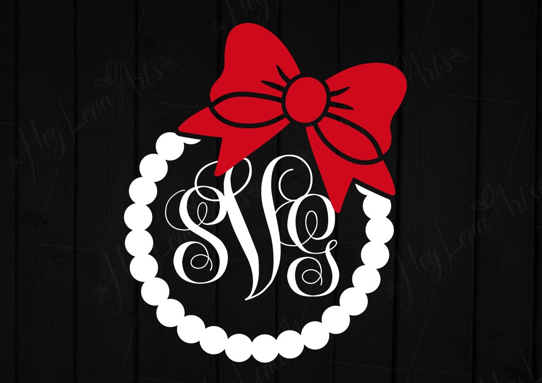 Valentines Day Svg, Pearl Monogram Svg, Circle Monogram Svg, Valentine ...
