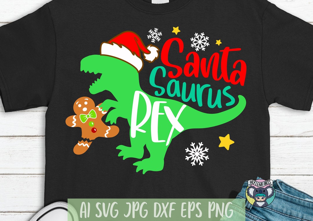 Santa Saurus Rex Christmas SVG: Dinosaur Cut File (digital Download) - Etsy