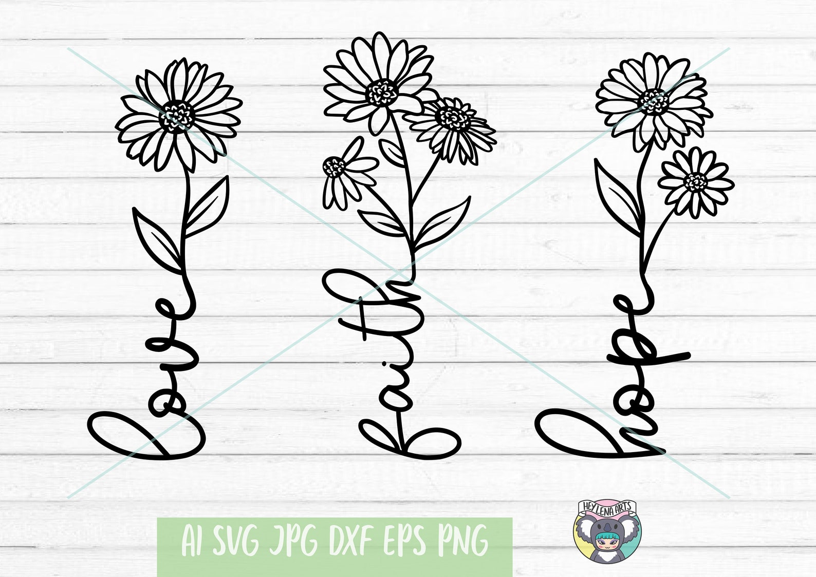 Wildflower Svg Faith Love Hope SVG Daisy Svg - Etsy
