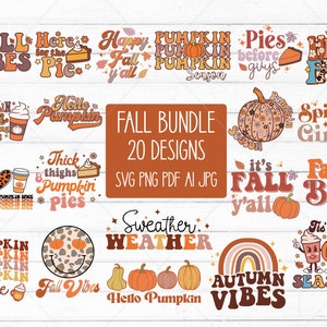 Fall Svg Bundle, Retro Fall Svg Bundle, Autumn Bundle Svg, Fall Svg ...