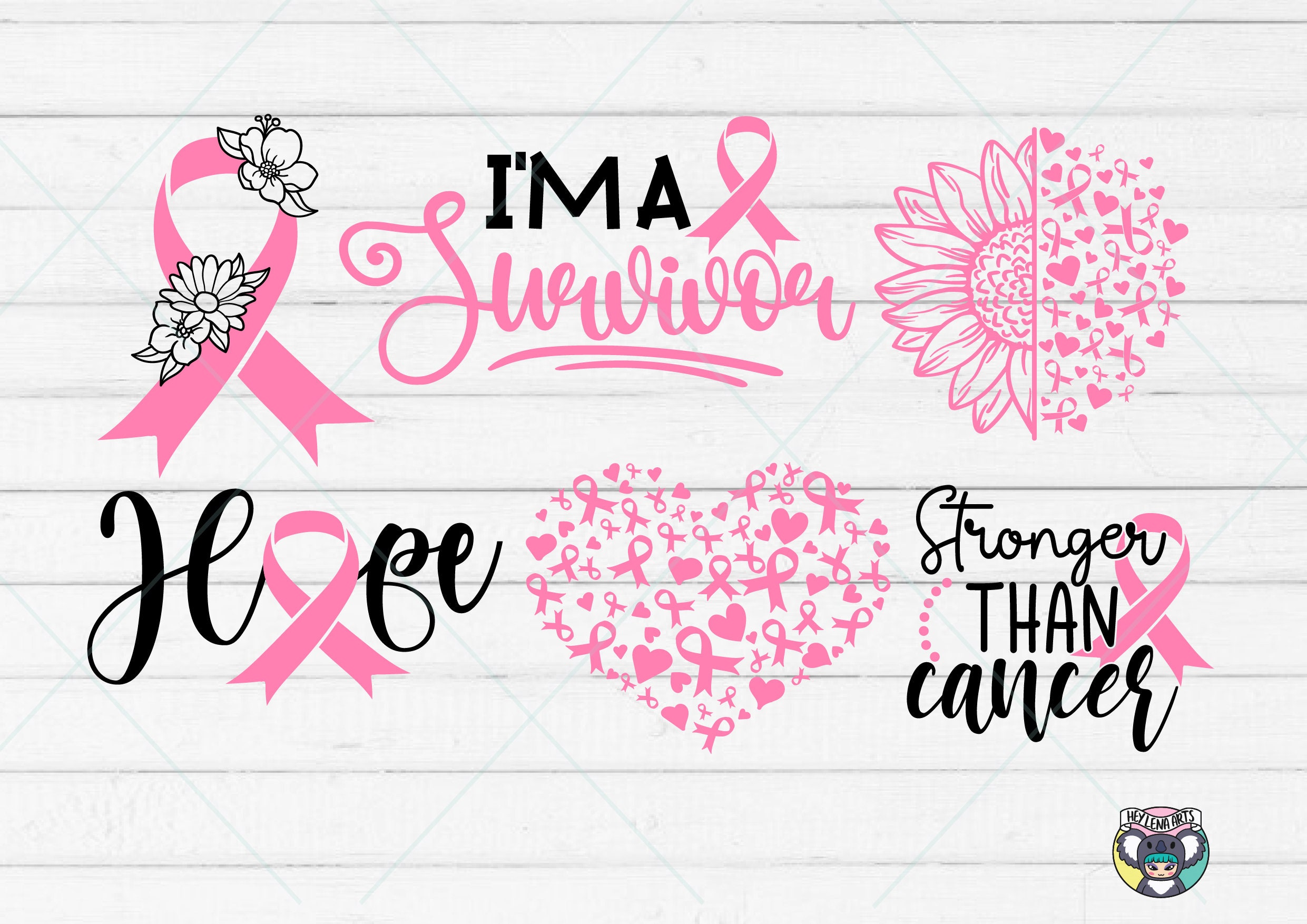 Breast Cancer Svg Bundle Breast Cancer Awareness Breast - Etsy UK