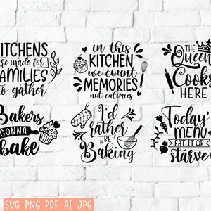 Cutting Board SVG Bundle: 28 Kitchen Quotes Designs (digital Download ...