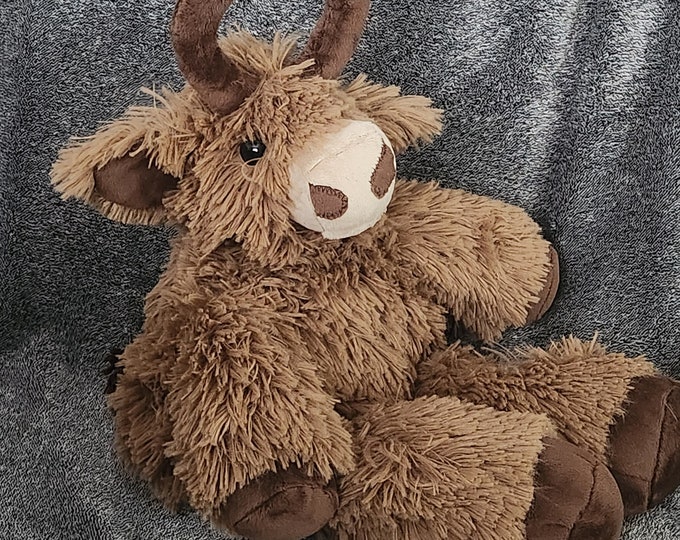 Handmade Plush Weighted Cow, Long Hair Cow/bull, Highland Cow, Weighted ...