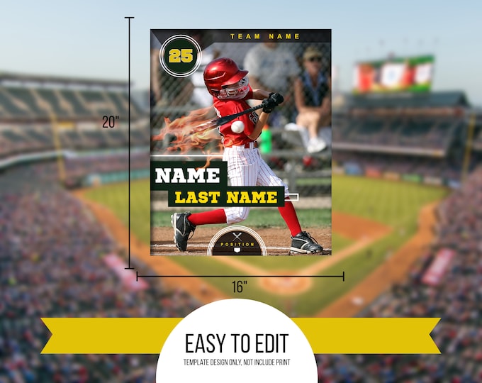 Customizable Little League Baseball Trading Card Editable Canva ...