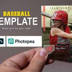 Baseball Card Template/ Photoshop Mockup and Template / Baseball ...