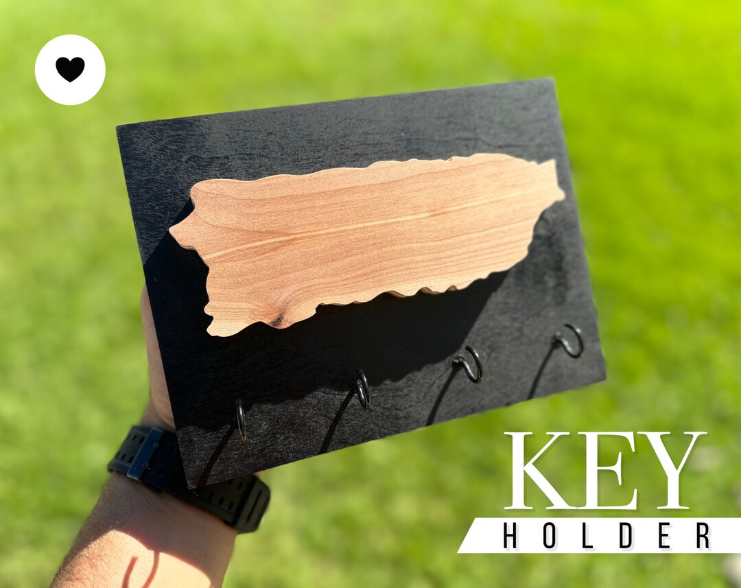 Puerto Rico Key Holder: Birch Wood Keychain - Etsy