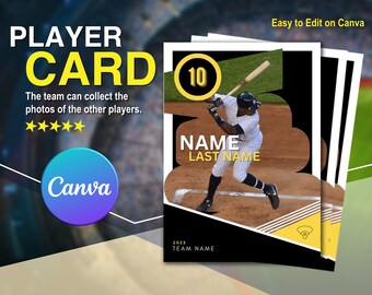 Canva Baseball Card Template / Player Card / Baseball / Baseball ...