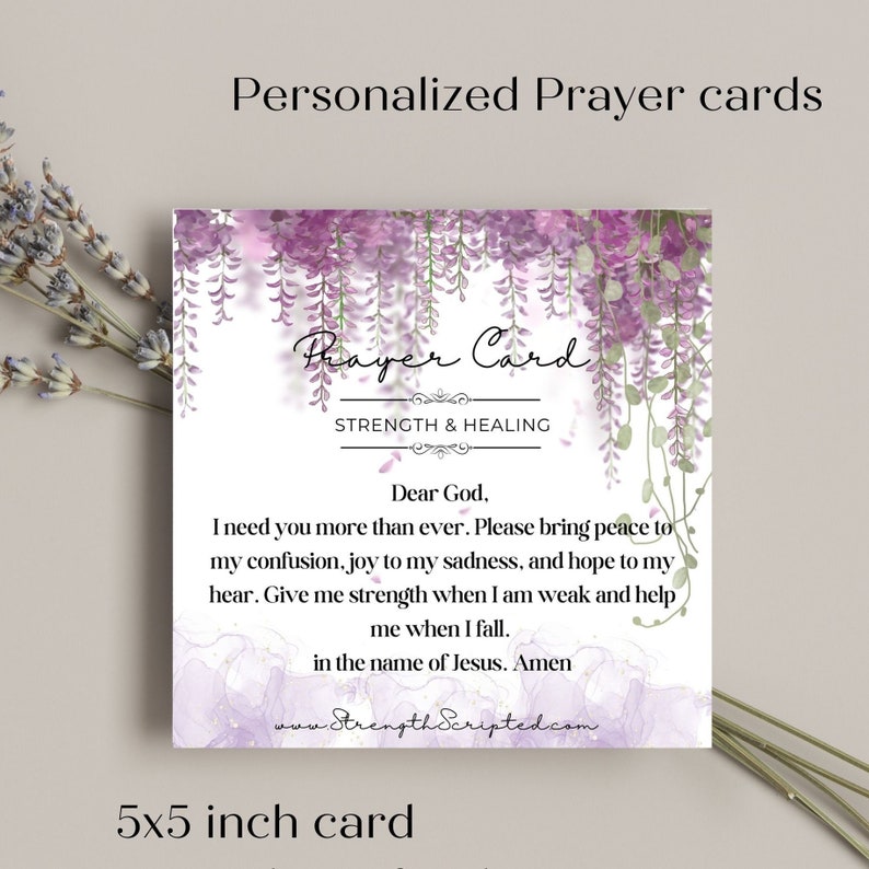 Personalized Prayer Scripture Cards 5x5 Inches Glossy Finish Desk Decor ...