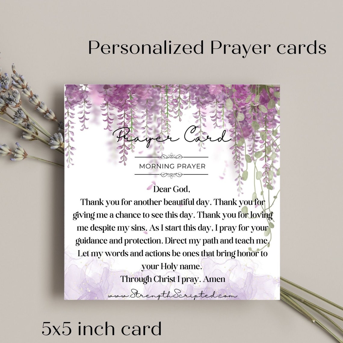 Personalized Prayer Scripture Cards 5x5 Inches Glossy Finish Desk Decor ...
