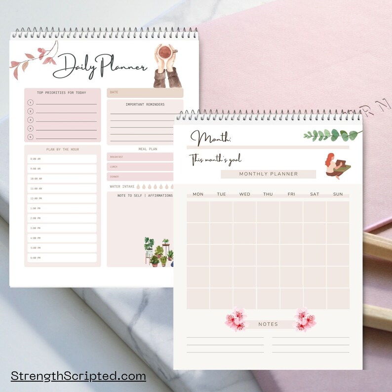 Monthly & Daily Digital Planner Printable File for Use on iPad or Other ...