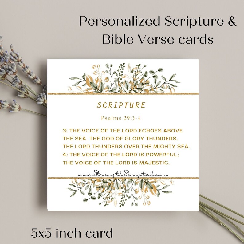 Personalized Prayer Scripture Cards 5x5 Inches Glossy Finish Desk Decor ...