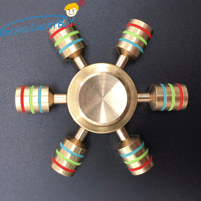 Gold Six Winged Fidget Spinner / Gold Metal Fidget Spinner / | Etsy