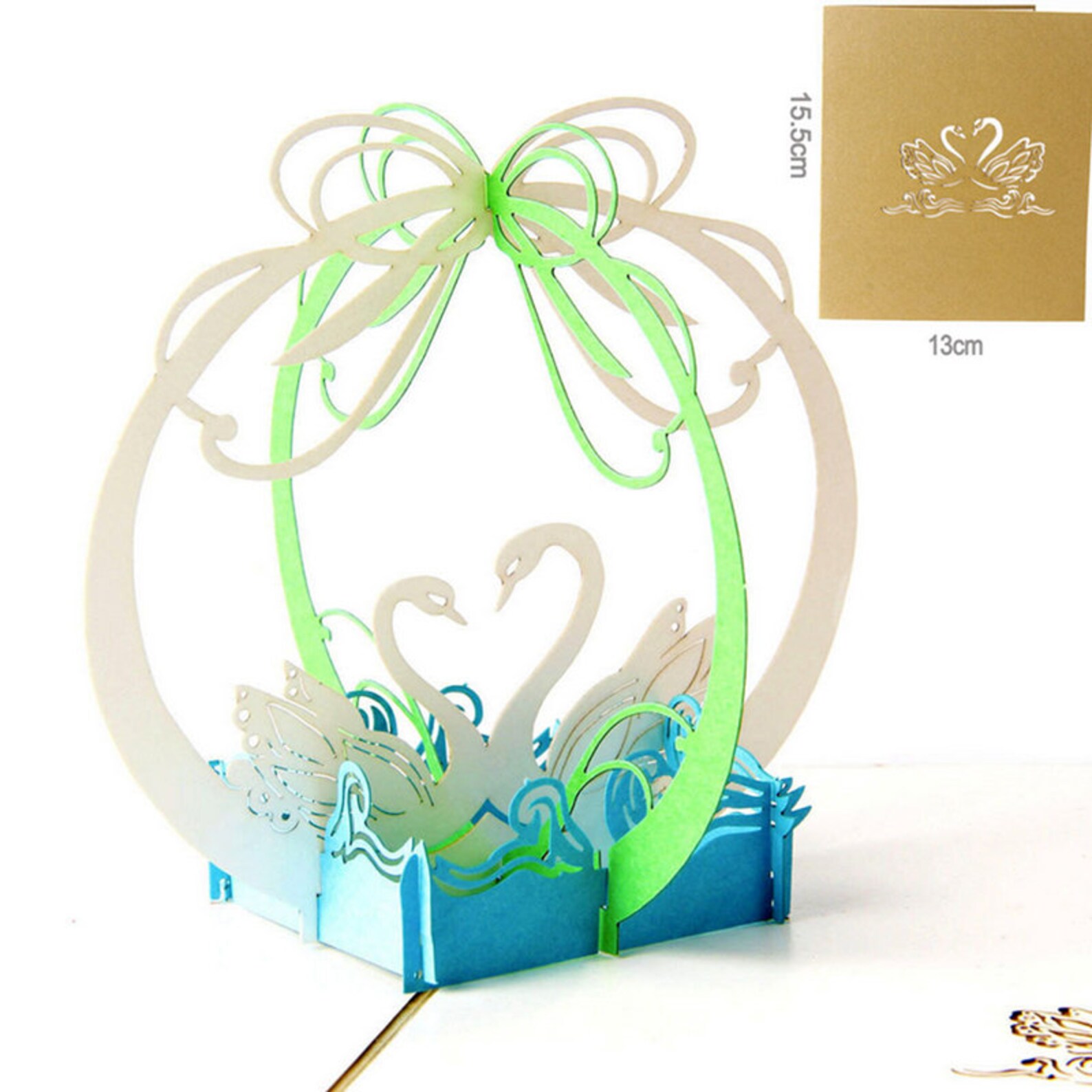 3D Swans Pop-up Greeting Card / Swan Dance Pop-up Card / Laser | Etsy