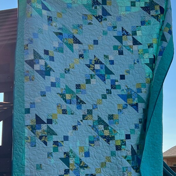 Blue Green Quilt - Etsy