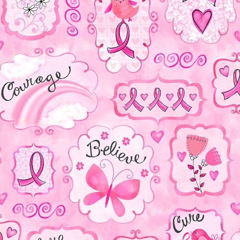 Breast Cancer Awareness Fabric by Michael Miller Fabric - Etsy