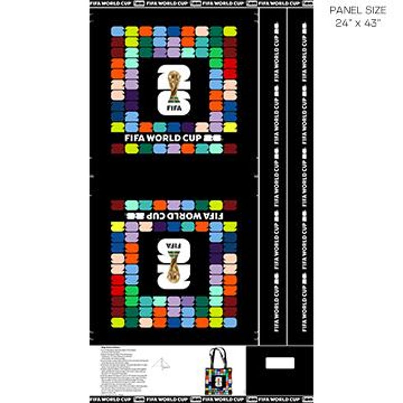 FIFA Black Multi Panels by Northcott Fabric - Etsy