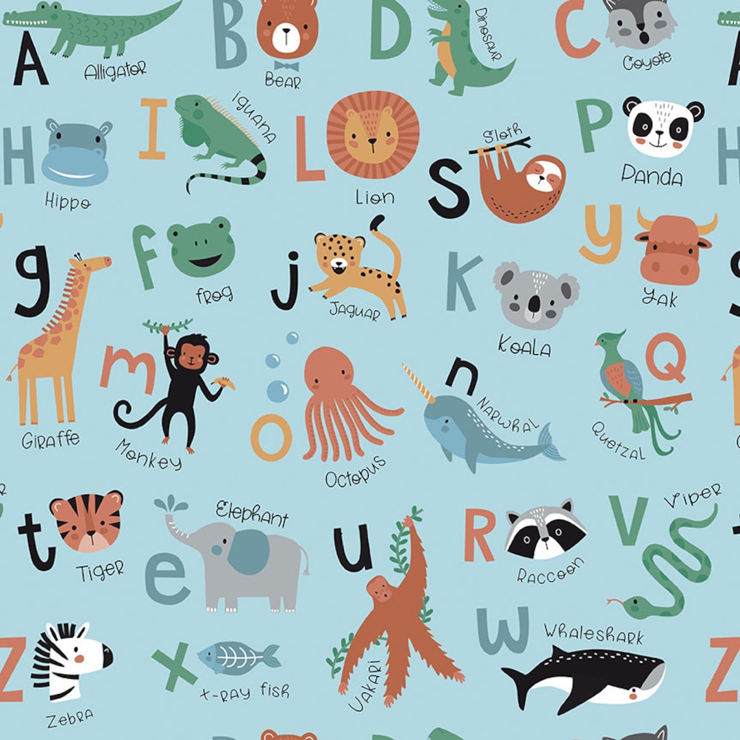 Alphabet Zoo Fabric by Riley Blake - Etsy