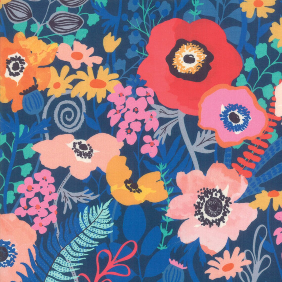 Moda Botanica Large Florals and Outlined Florals - Etsy