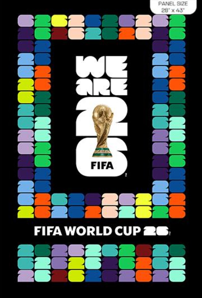 FIFA Black Multi Panels by Northcott Fabric - Etsy