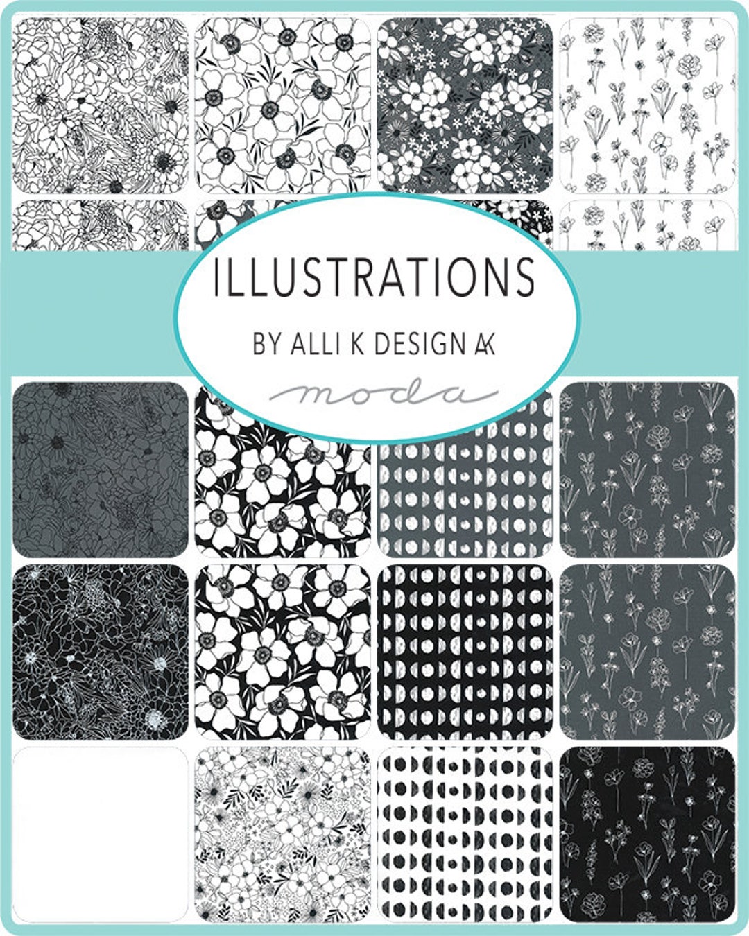 Illustrations Fabric by Moda - Etsy