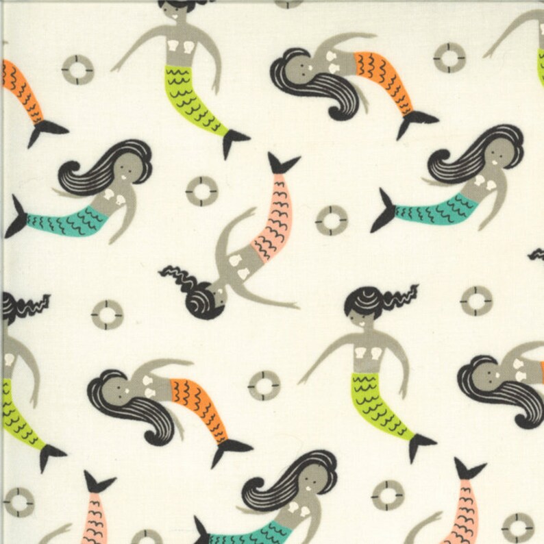 Moda Fish Tales White Sand Mermaids and Ink Fish | Etsy