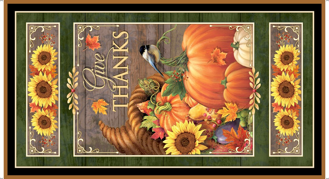 Always Give Thanks Panels - by QT Fabrics - Etsy