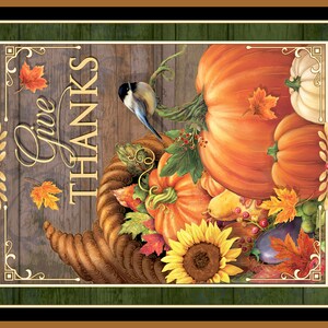 Always Give Thanks Panels - by QT Fabrics - Etsy