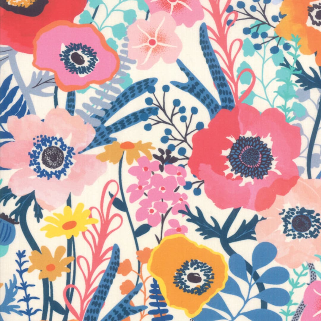 Moda Botanica Large Florals and Outlined Florals - Etsy