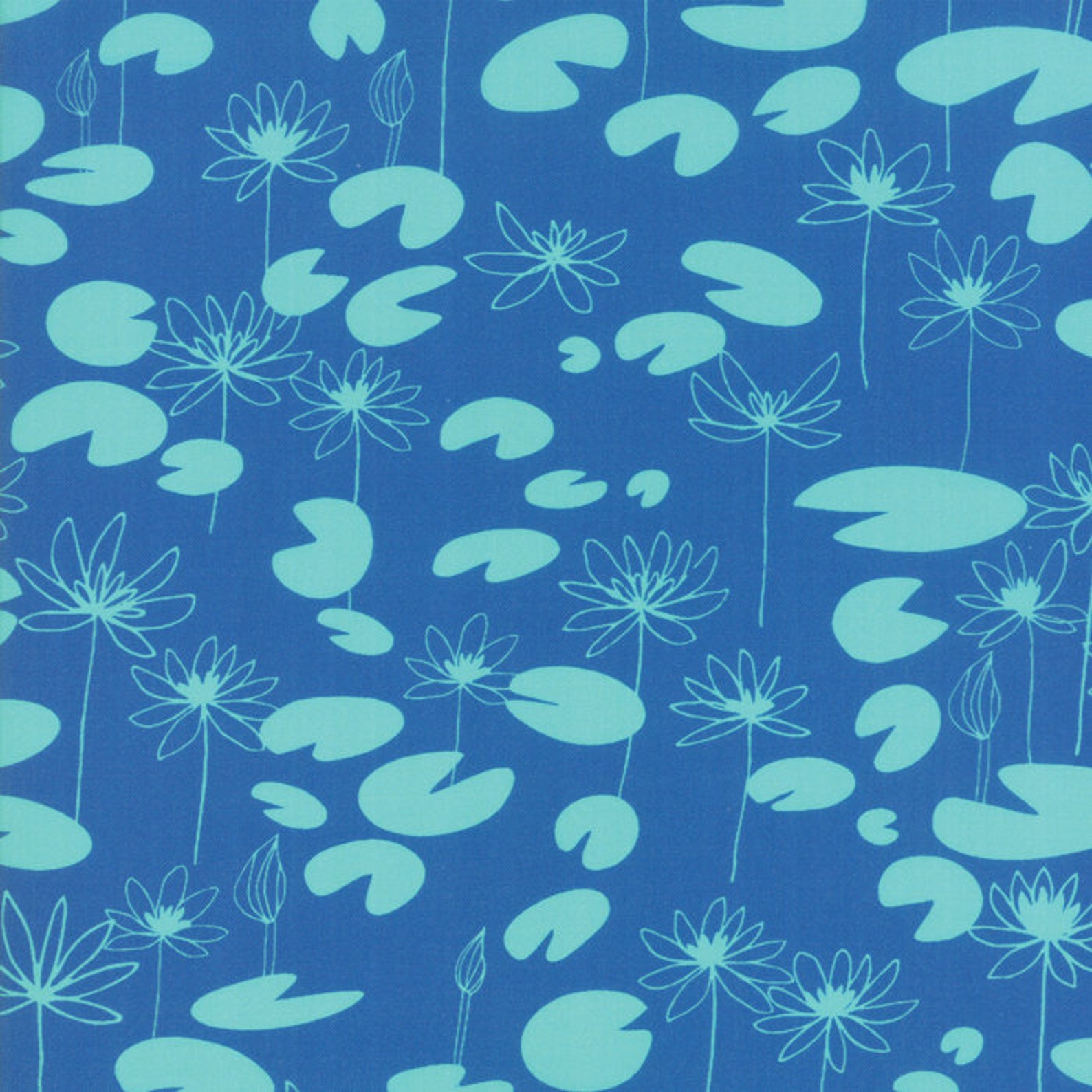 Moda Botanica Daisies and Lillypads - Etsy