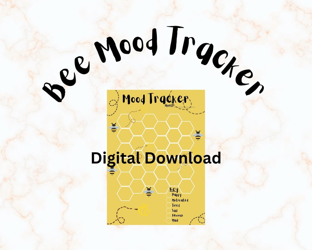 Mood Tracker Printable, Bee Theme, Self-care - Etsy