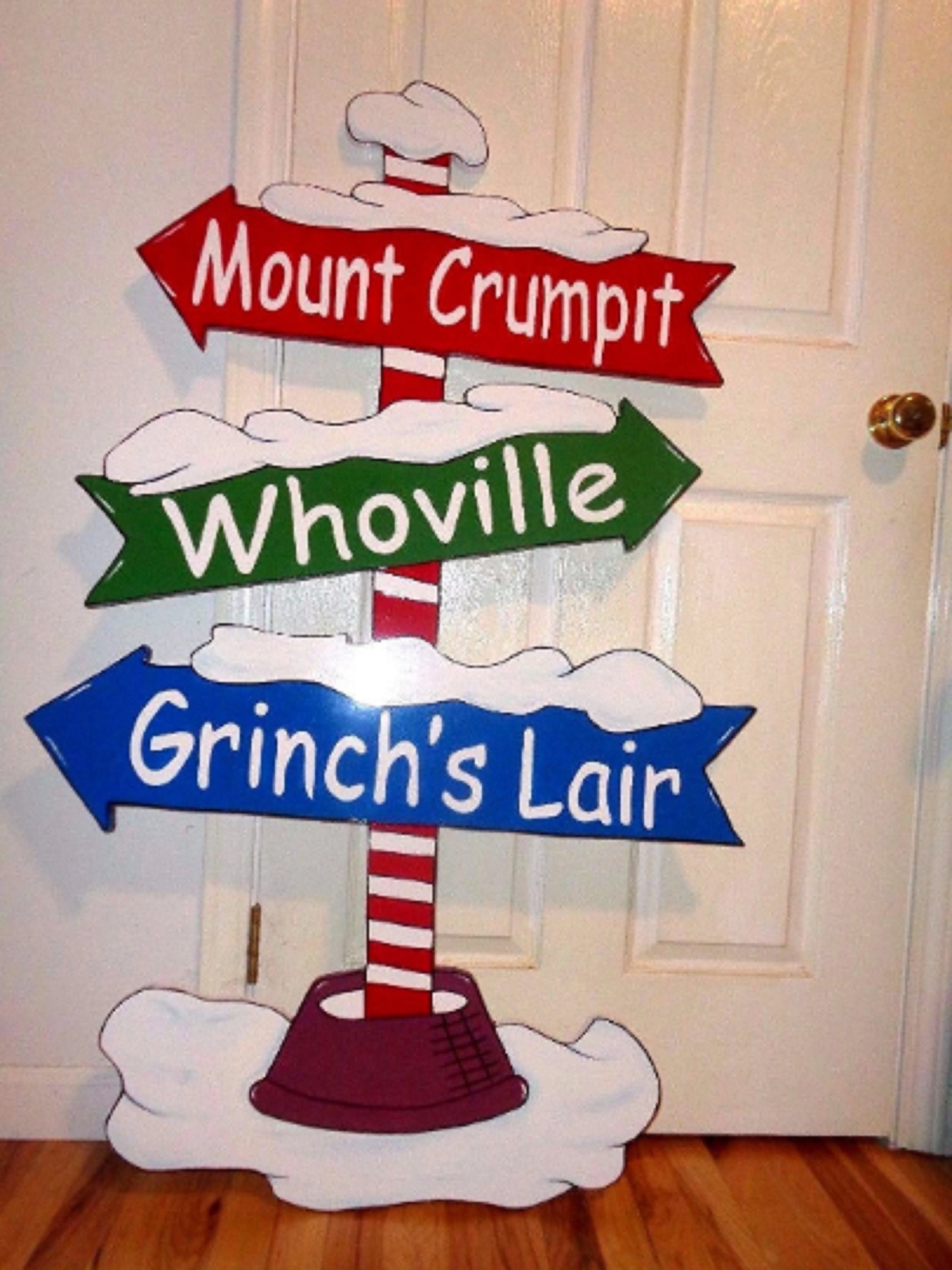 Grinch Mt. Crumpit, Whoville Pole Sign Christmas Lawn Yard Art ...
