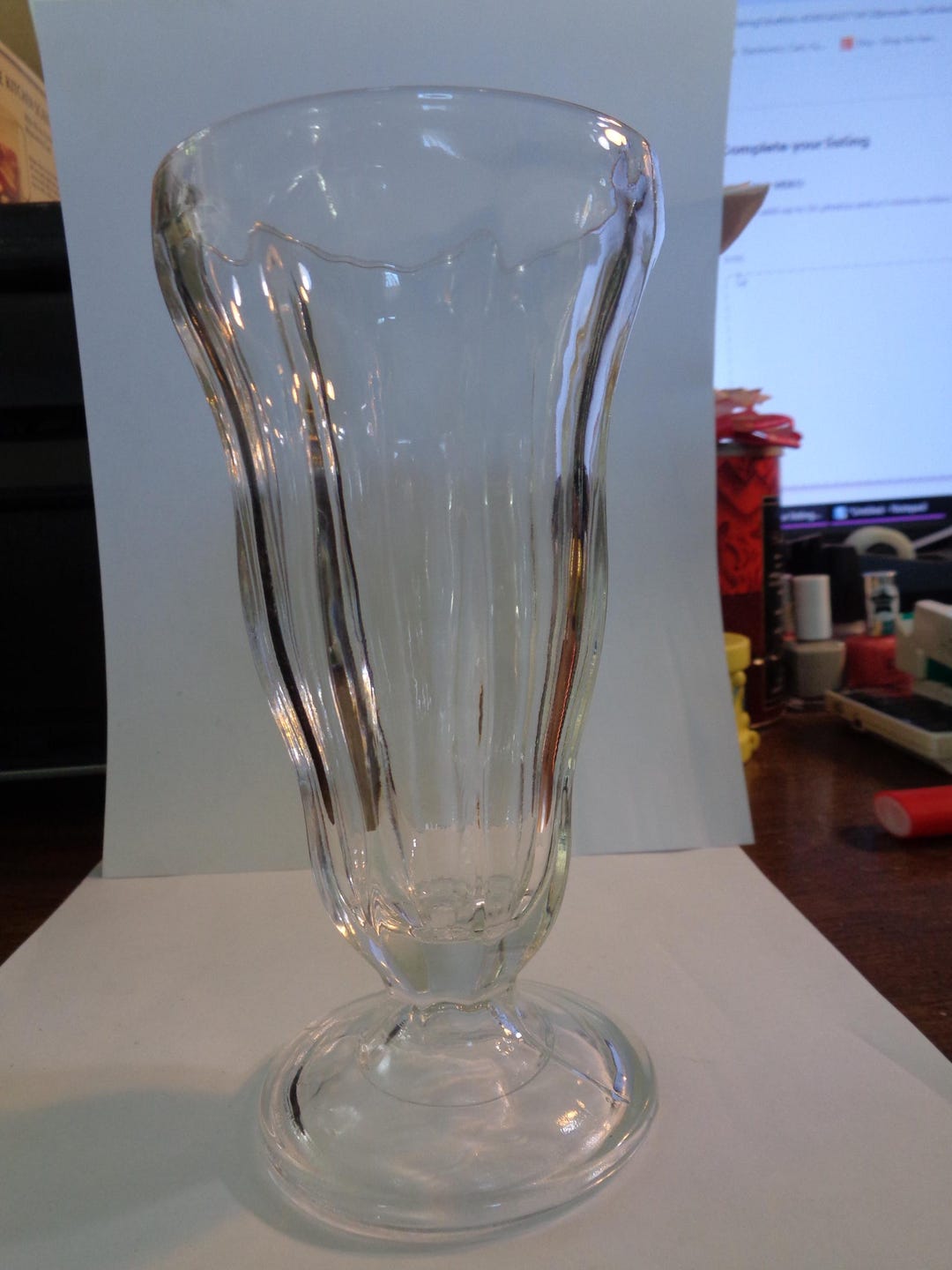 Vintage Tall Pedestal Sundae Glass. Stands 6-3/4 Tall - Etsy