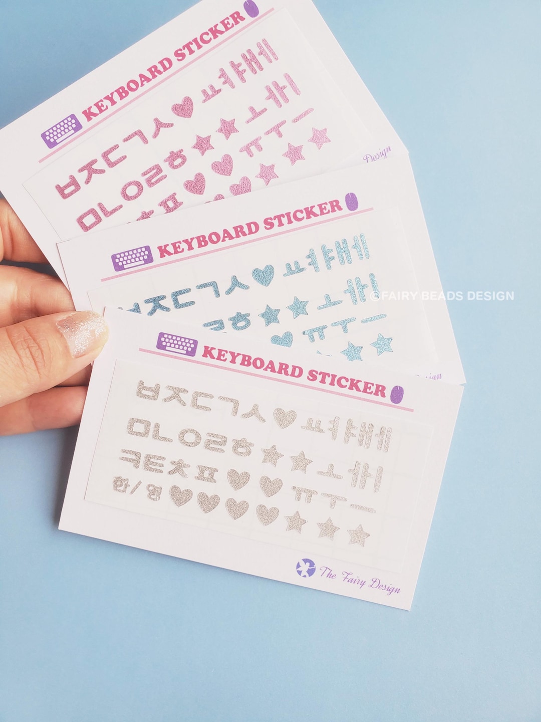 Korean Keyboard Sticker, Holographic Korean Alphabet Sticker Hangeul ...