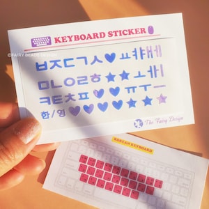 Korean Keyboard Sticker, Holographic Korean Alphabet Sticker Hangeul ...