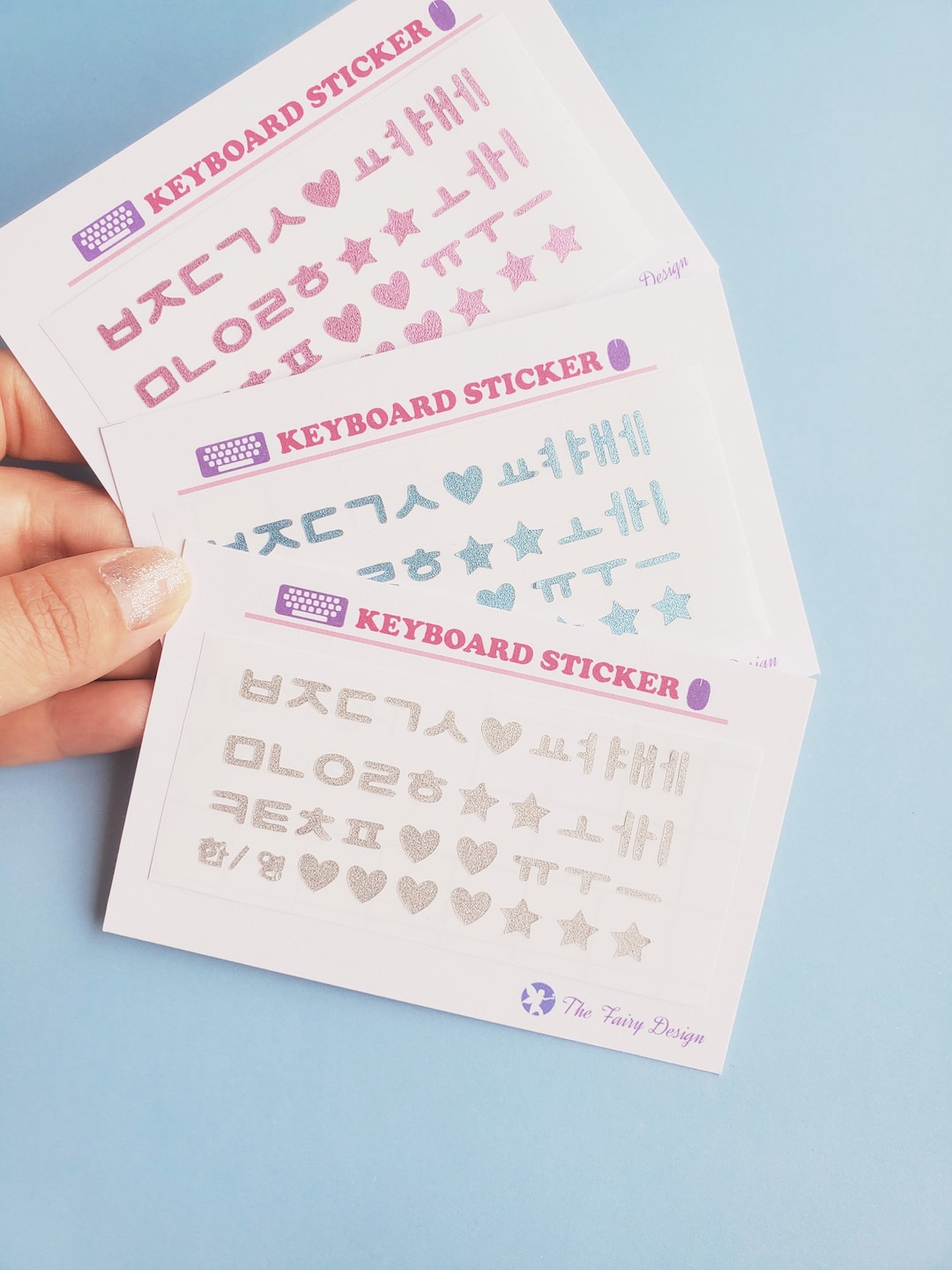 Korean Keyboard Sticker, Holographic Korean Alphabet Sticker Hangeul ...