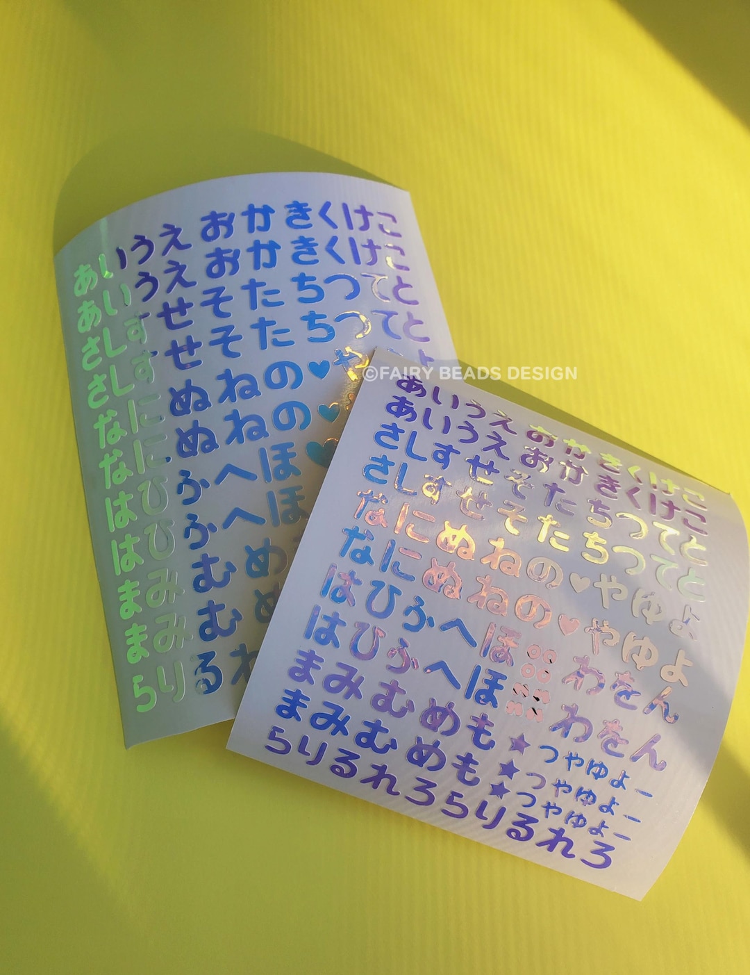 Japanese Alphabet Sticker,holographic Hiragana Katakana Sticker,nihongo ...