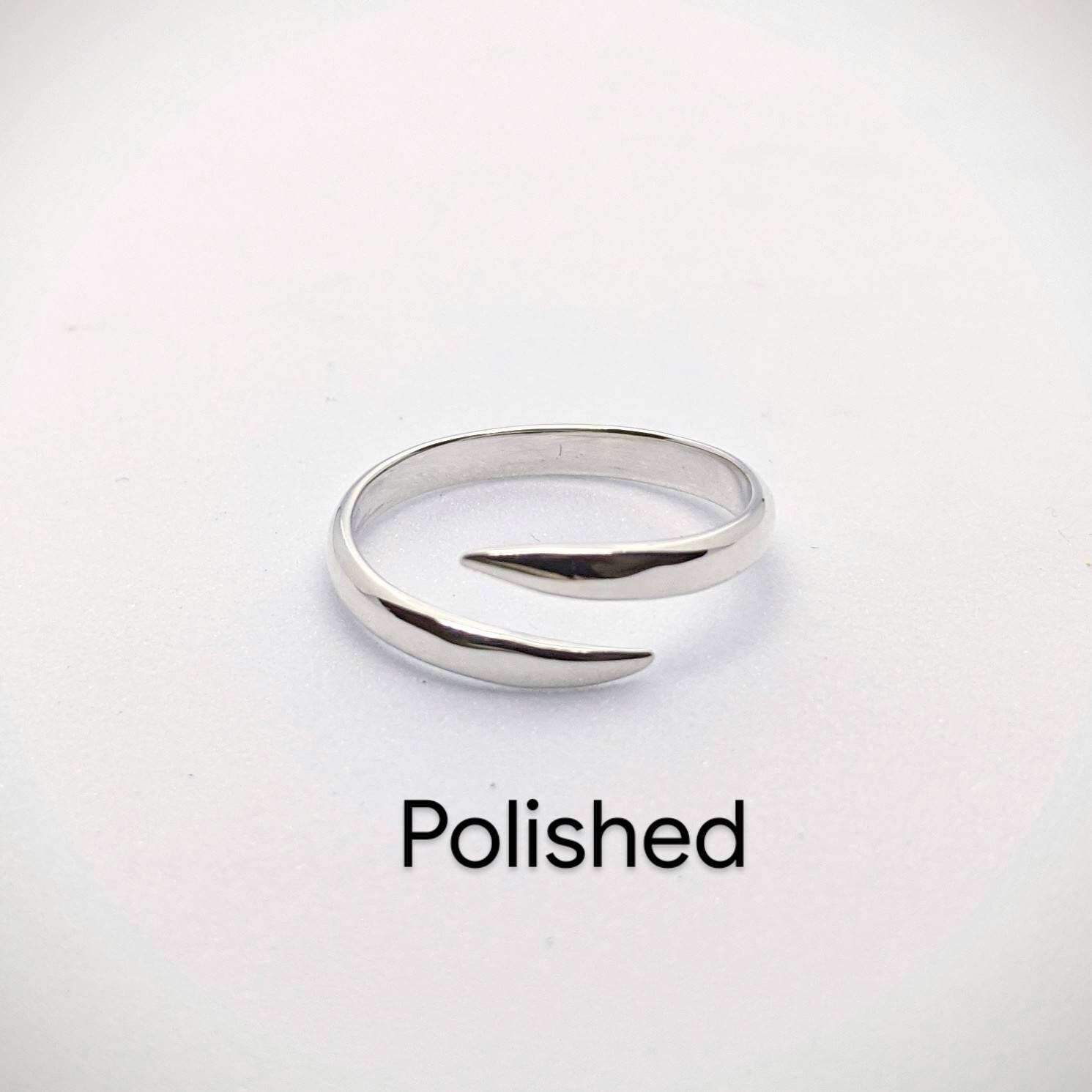 Silver open ring polished or textured | Etsy