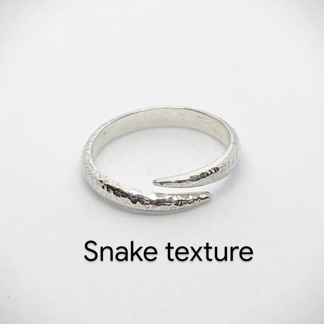 Silver open ring polished or textured | Etsy