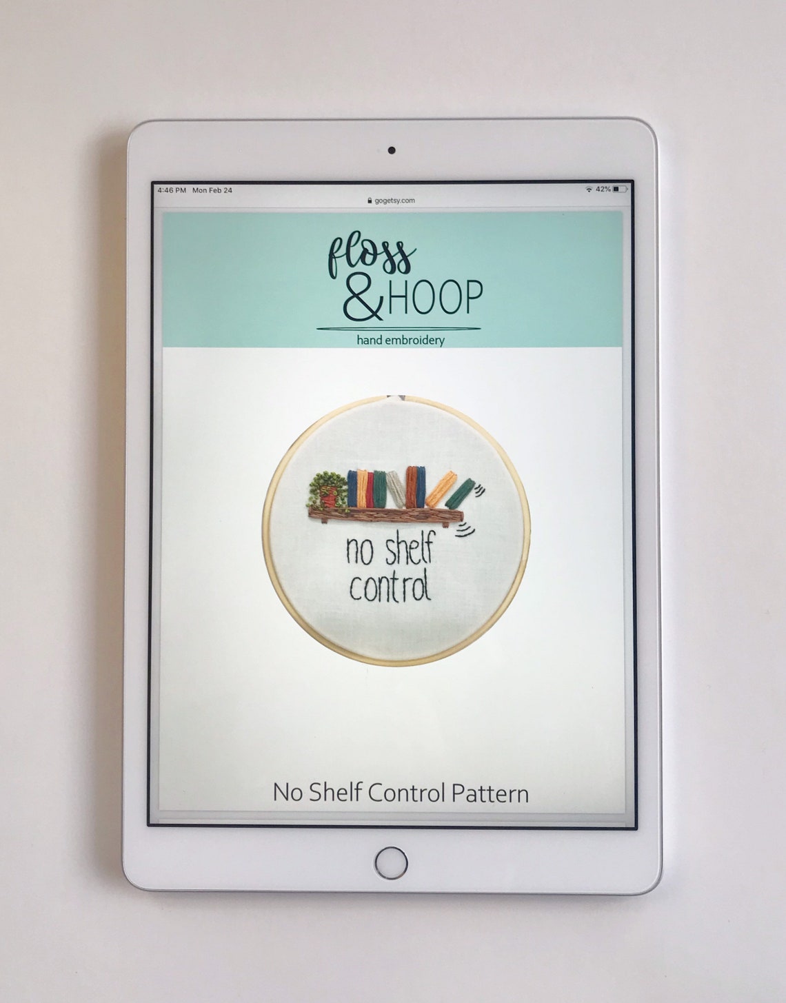 PDF PATTERN | No Shelf Control, Beginner Embroidery Pattern, Bookworm ...