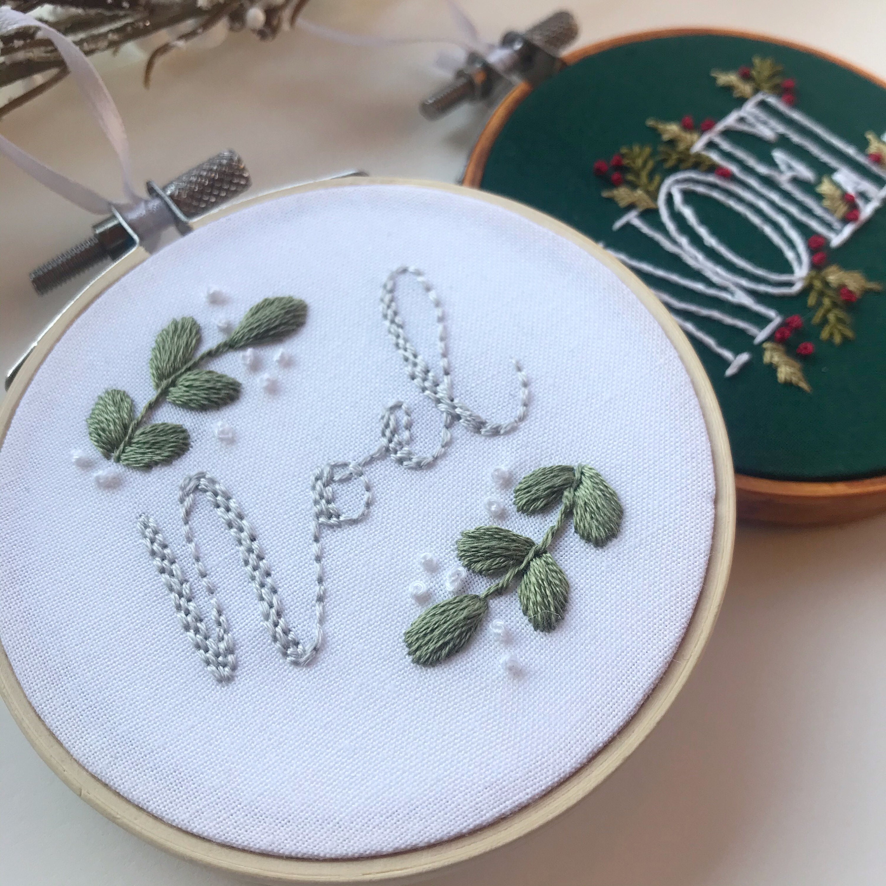 PDF Pattern: Noel Ornament Duo Christmas Embroidery Pattern | Etsy