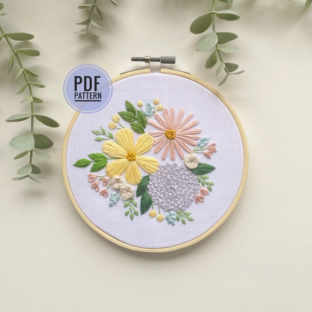 PDF PATTERN | Spring Petals Embroidery Pattern, Beginner Embroidery ...