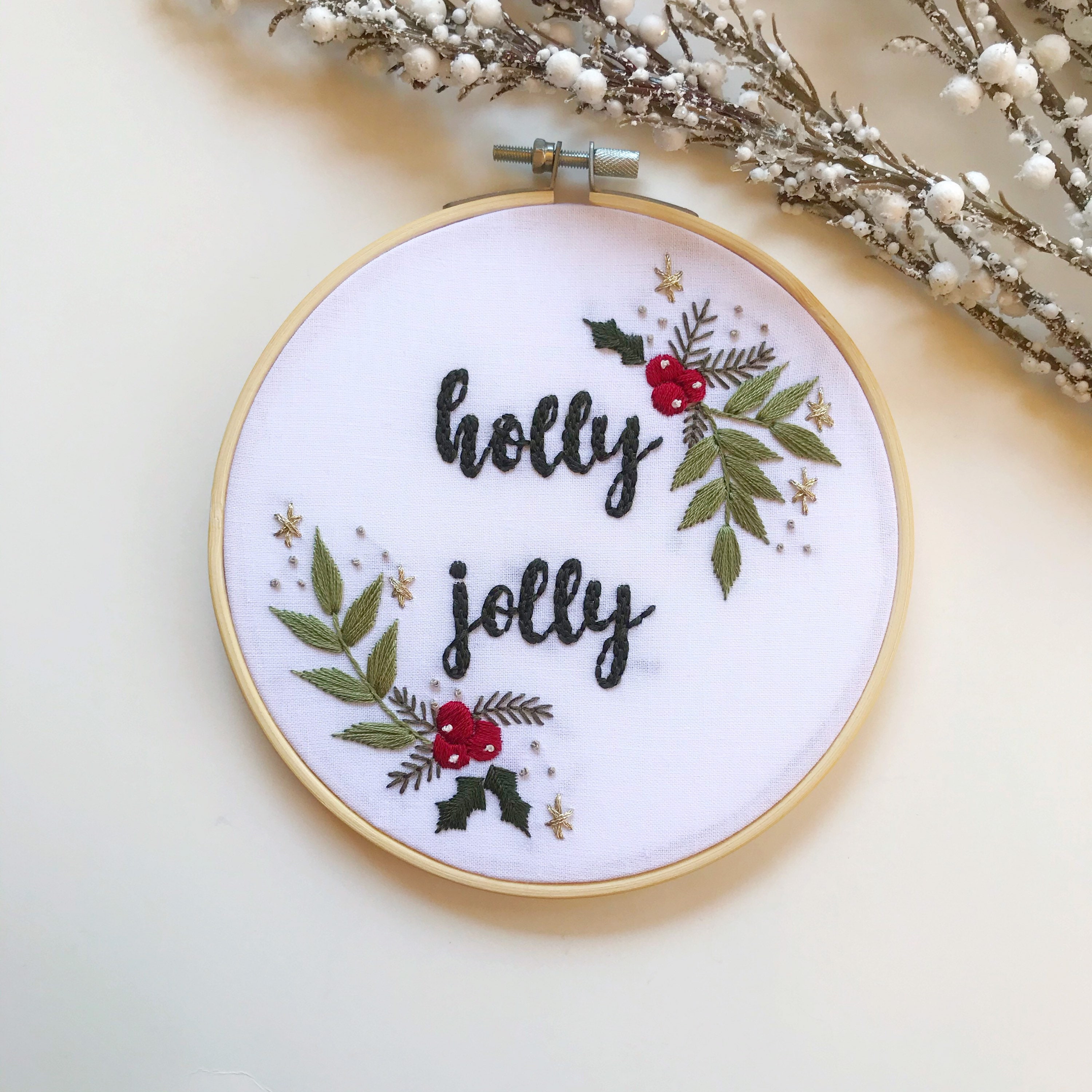 PDF PATTERN Holly Jolly Beginner Embroidery Pattern - Etsy