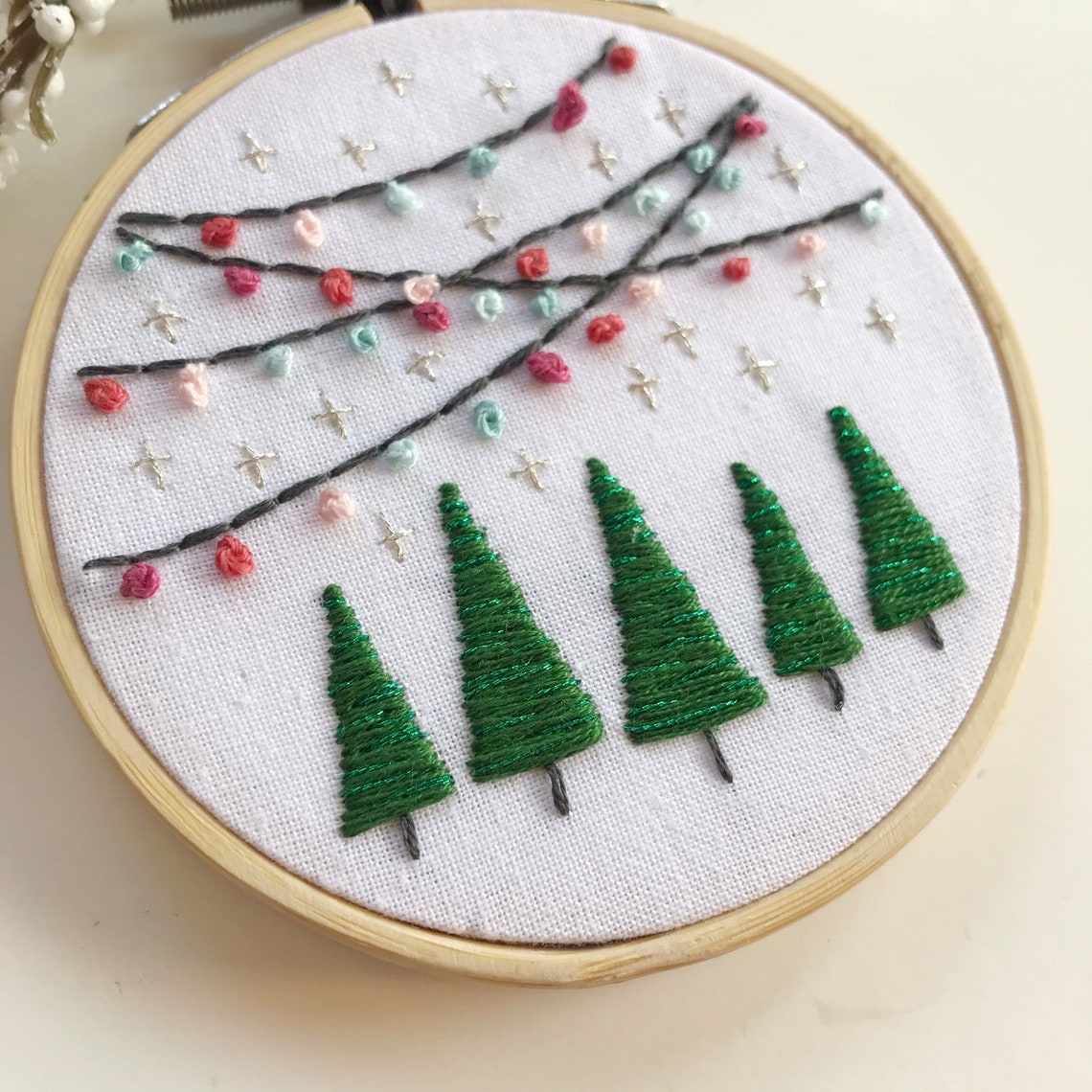 PDF PATTERN Bright Lights Ornament Christmas Embroidery | Etsy