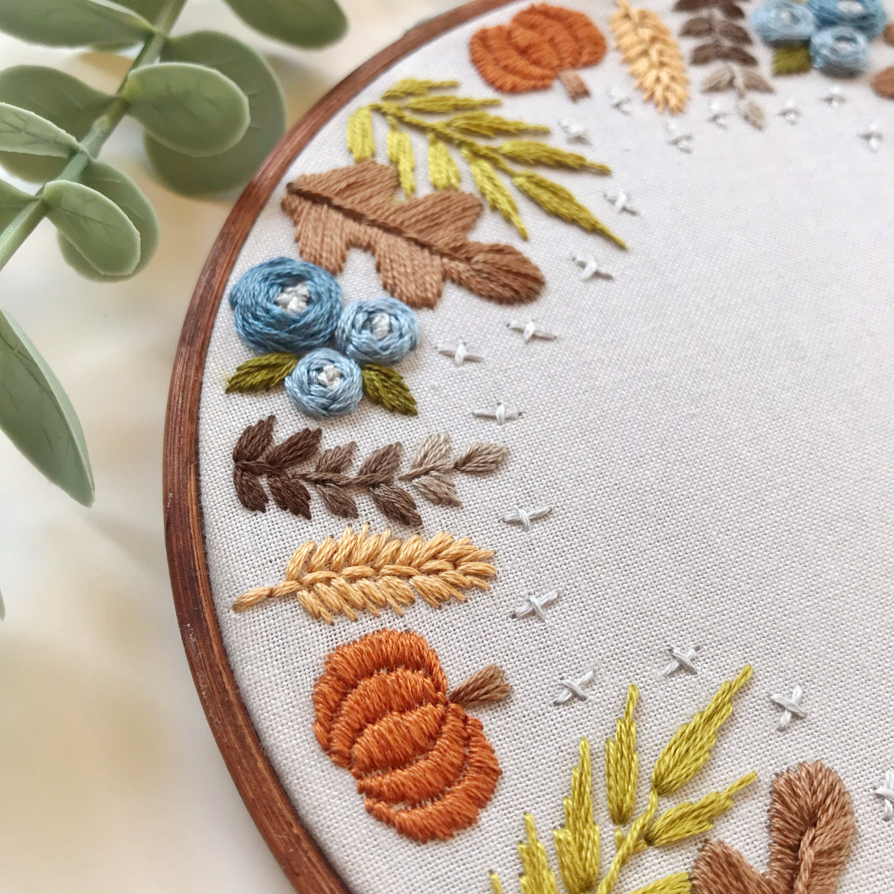 PDF PATTERN | Harvest Wreath, Beginner Embroidery Pattern, Fall Decor ...
