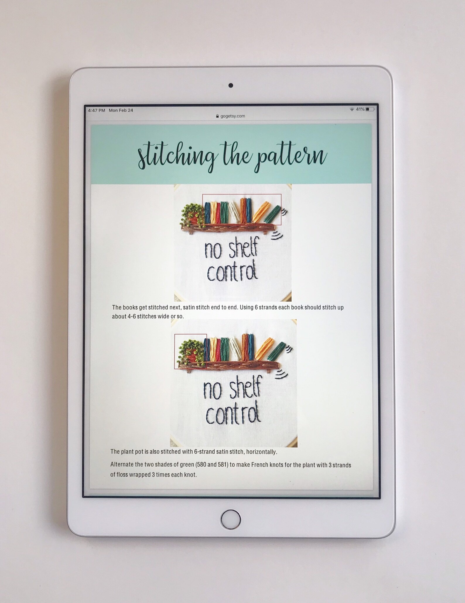 PDF PATTERN | No Shelf Control, Beginner Embroidery Pattern, Bookworm ...